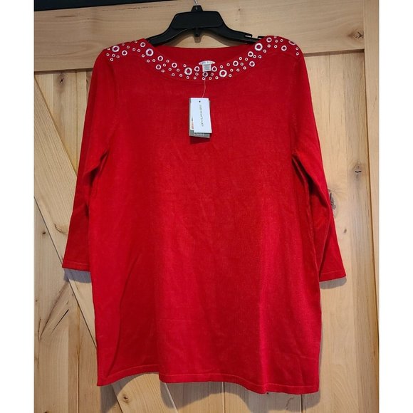 Spense | Sweaters | New Spense Women Size Xl Red Ribbed Sweater Tunic ...